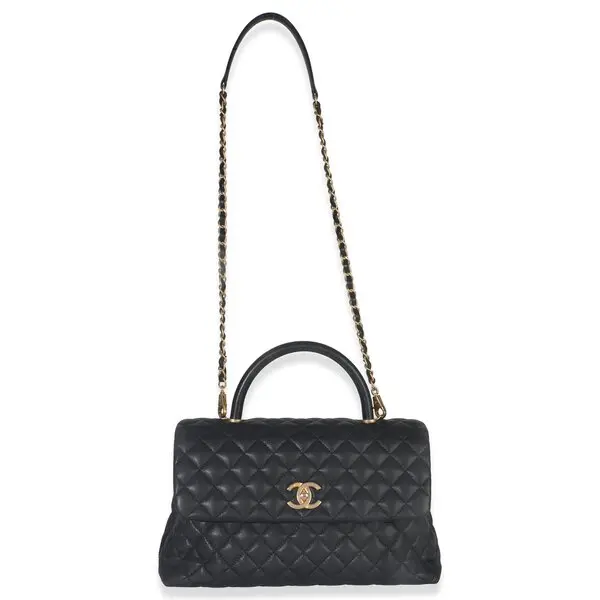 Chanel Quilted Caviar Top Handle Bag