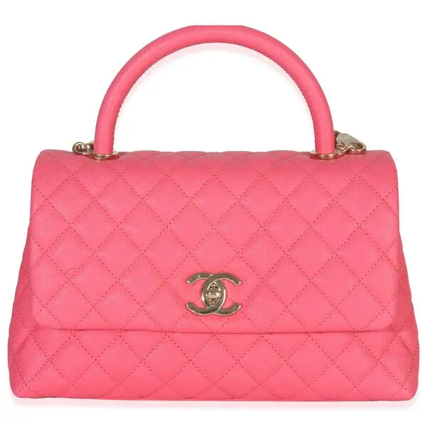 Chanel Coco Top Handle Flap Bag - Pink