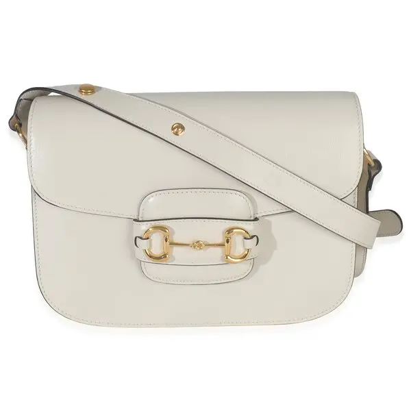 Gucci 1955 Horsebit Shoulder Bag - White