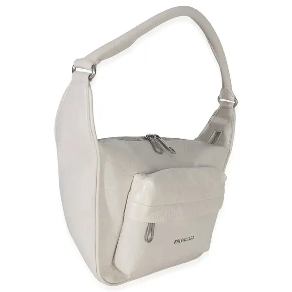 Balenciaga Distressed Calfskin Raver Shoulder Bag