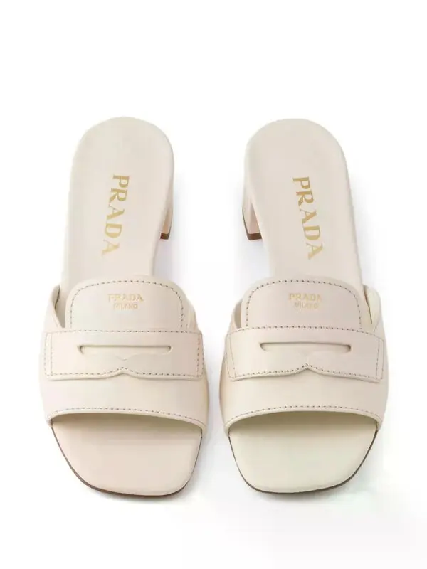 Prada Leather Sandals - Neutrals