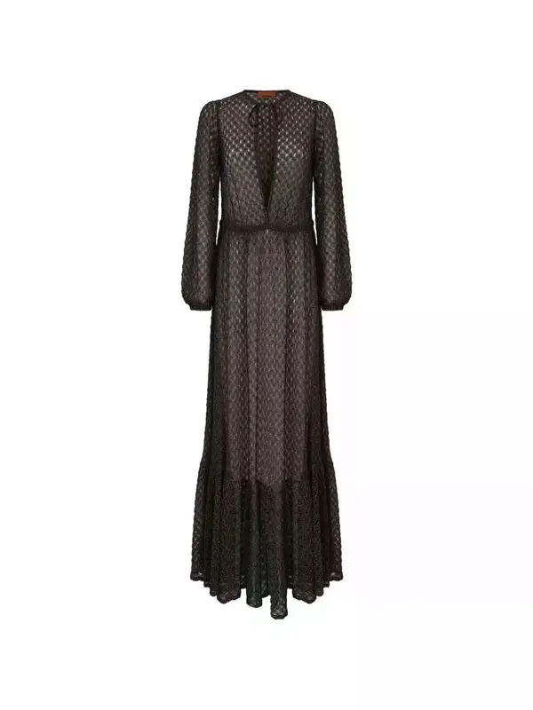 Missoni Tie-neck Maxi Beach Dress - Brown