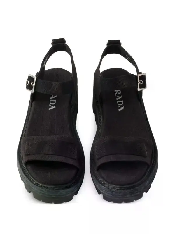 Prada Canvas Sandals With Antiqued Effect - Black