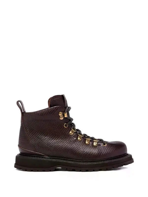 BUTTERO® Lizard-print Eyelet Ankle Boots