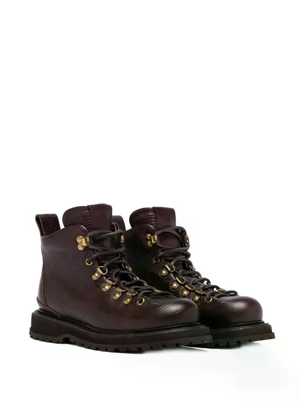 BUTTERO® Lizard-print Eyelet Ankle Boots