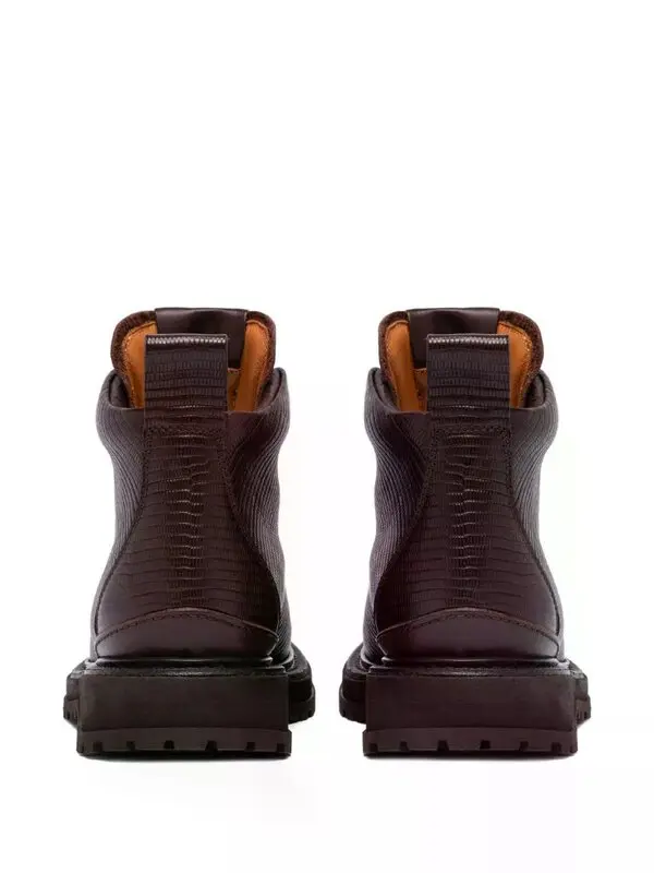 BUTTERO® Lizard-print Eyelet Ankle Boots