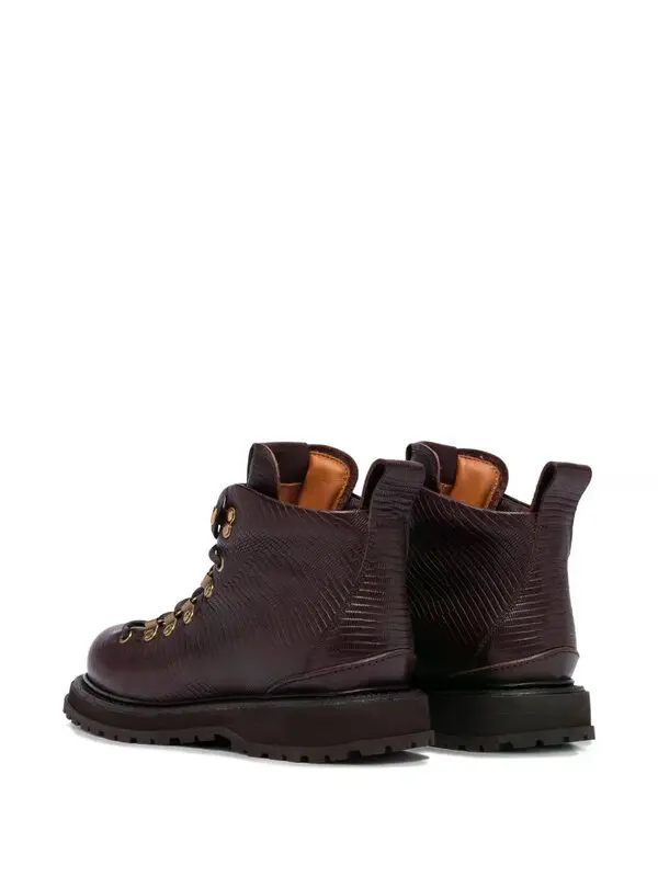 BUTTERO® Lizard-print Eyelet Ankle Boots