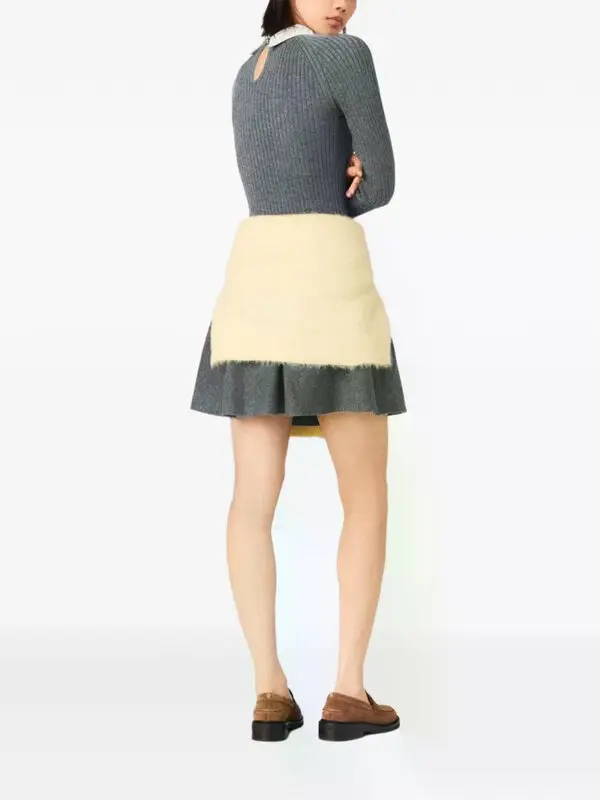 Maje Ribbed Knit Mini Dress With Detachable Beaded Collar