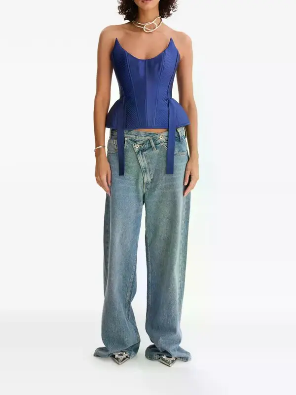 MOOS STUDIO Tie-fastening Top - Blue