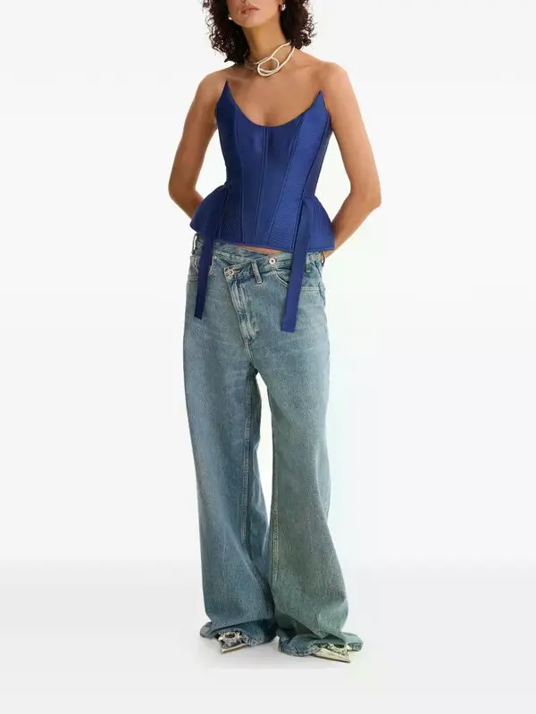 MOOS STUDIO Tie-fastening Top - Blue