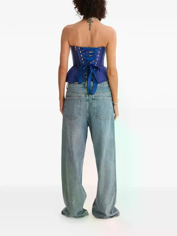 MOOS STUDIO Tie-fastening Top - Blue
