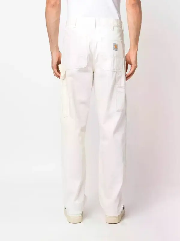 Carhartt Work In Progress Logo-patch Straight-leg Cotton Trousers