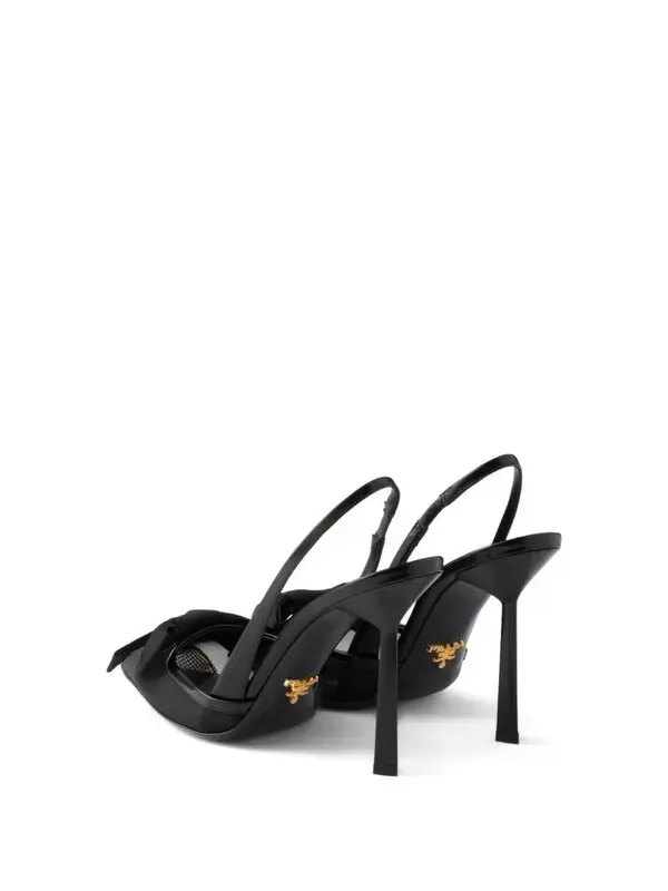 Prada Mesh Heeled Slingback Pumps