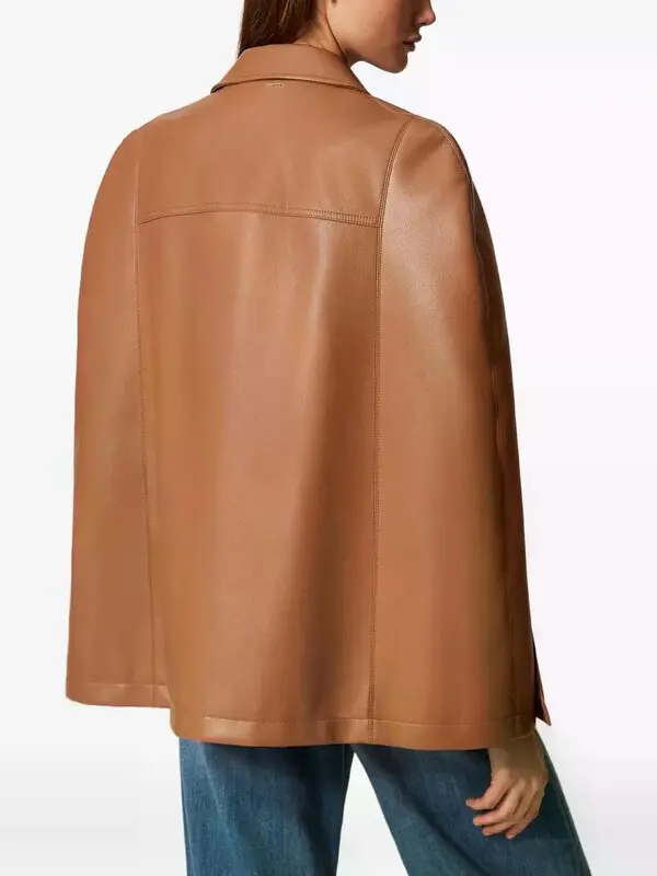 TWINSET Faux Leather Cape Jacket