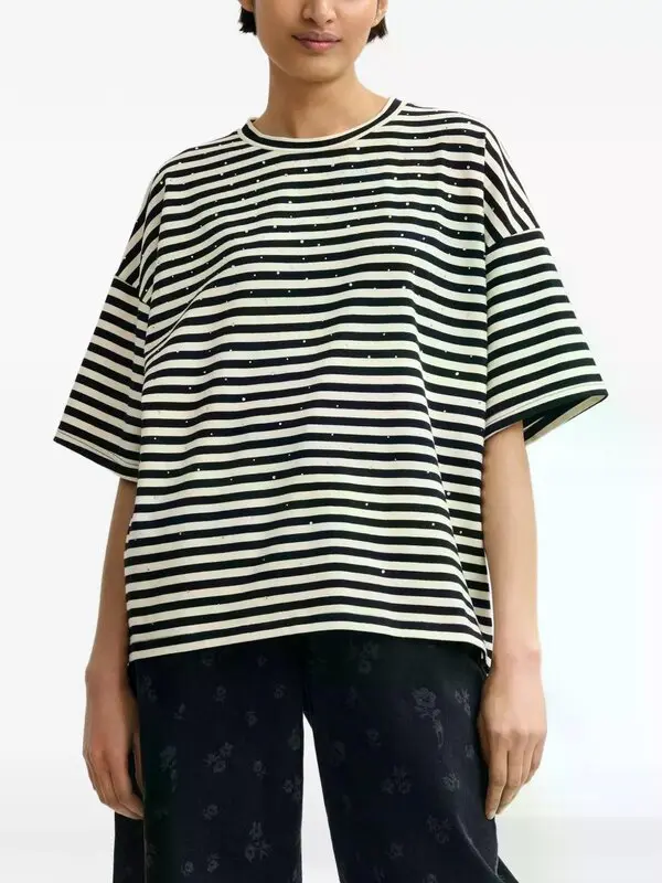 Essentiel Antwerp Striped Strass T-shirt