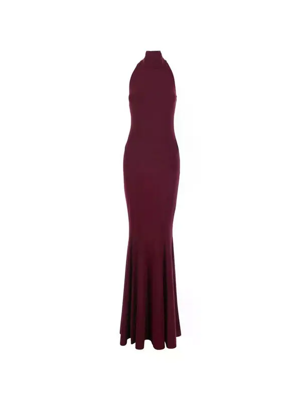 Norma Kamali Halterneck Mermaid Gown - Red