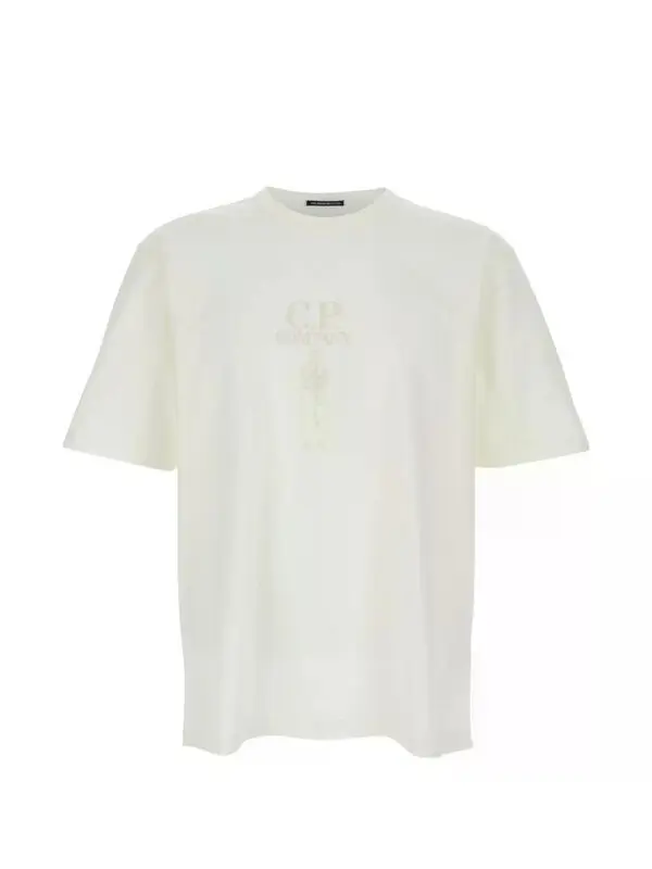 C.P. COMPANY Logo-embroidered T-shirt - Neutrals