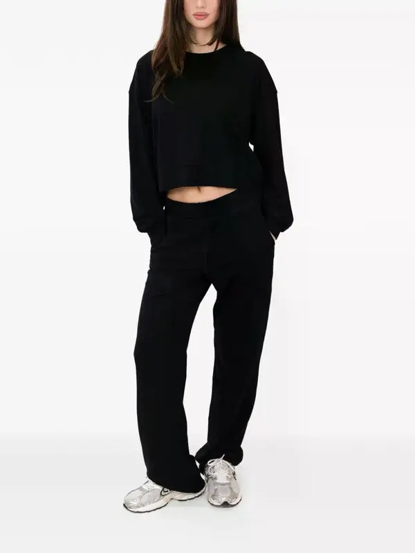 ON/OFF ESSENTIALS The Solace Wide Leg Track Pants - Black