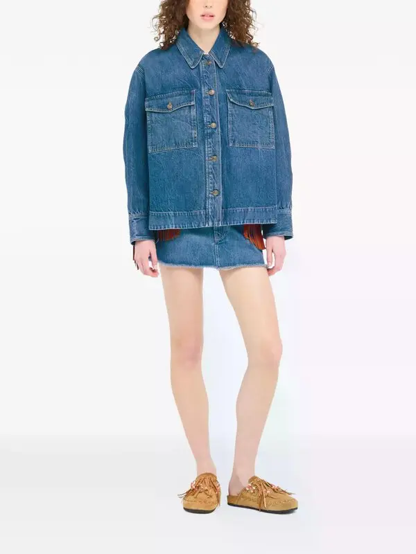 Alanui Fringed Denim Trucker Jacket