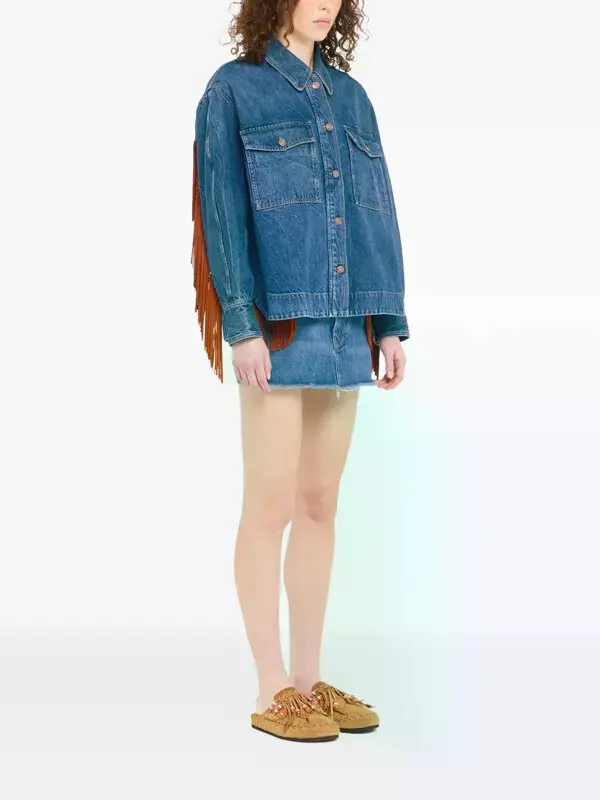 Alanui Fringed Denim Trucker Jacket