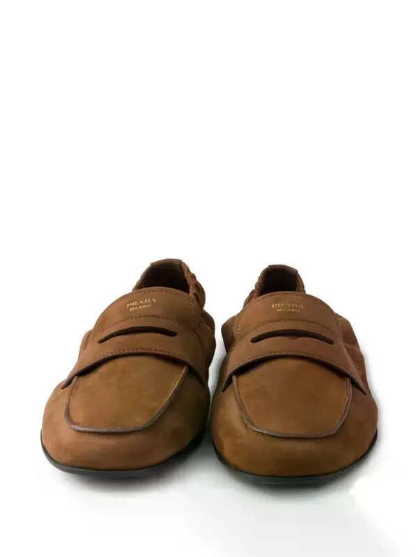 Prada Leather Loafers - Brown
