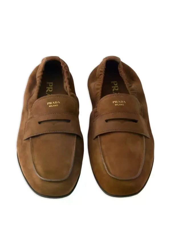 Prada Leather Loafers - Brown