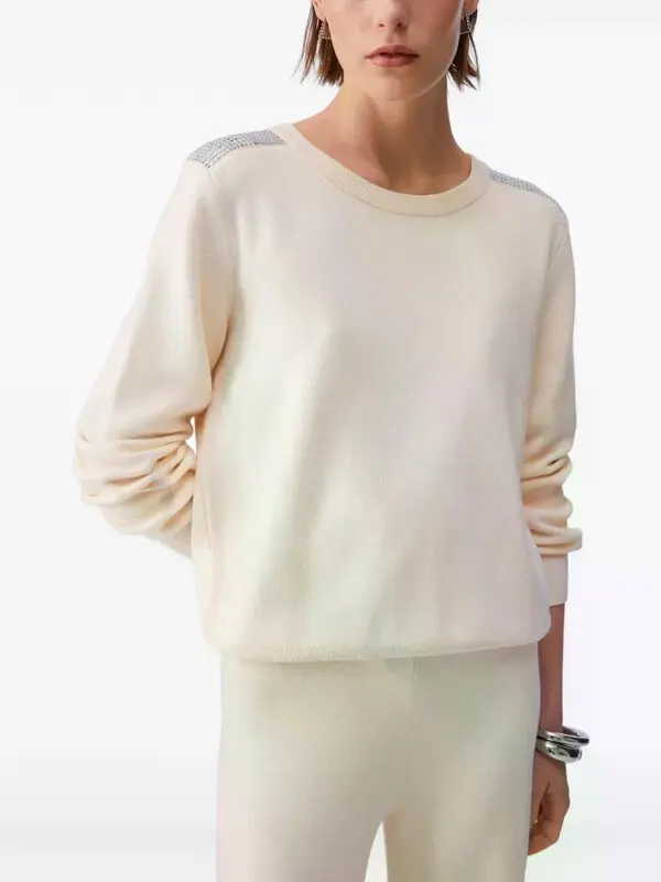 Liu Jo Beaded Crew-neck Sweater - Neutrals