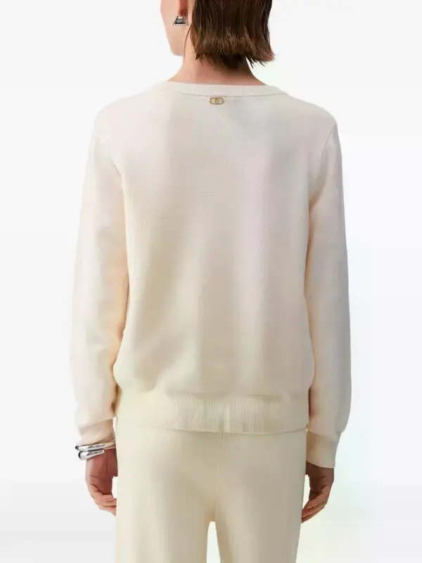 Liu Jo Beaded Crew-neck Sweater - Neutrals