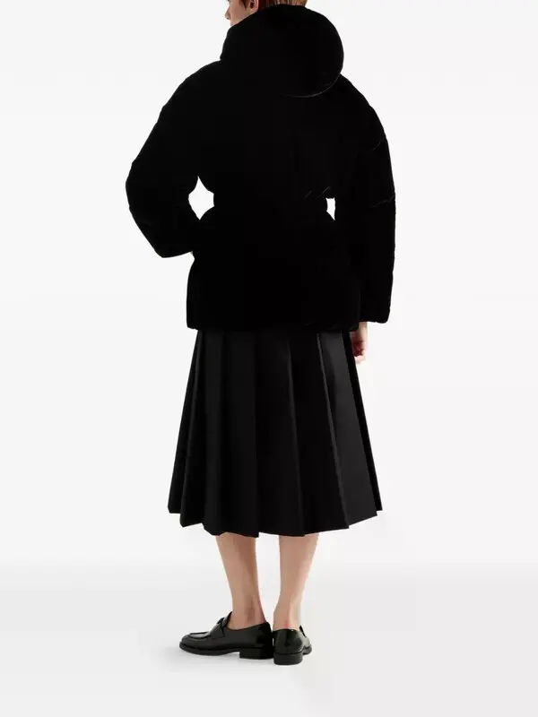 Prada Velvet Puffer Jacket - Black