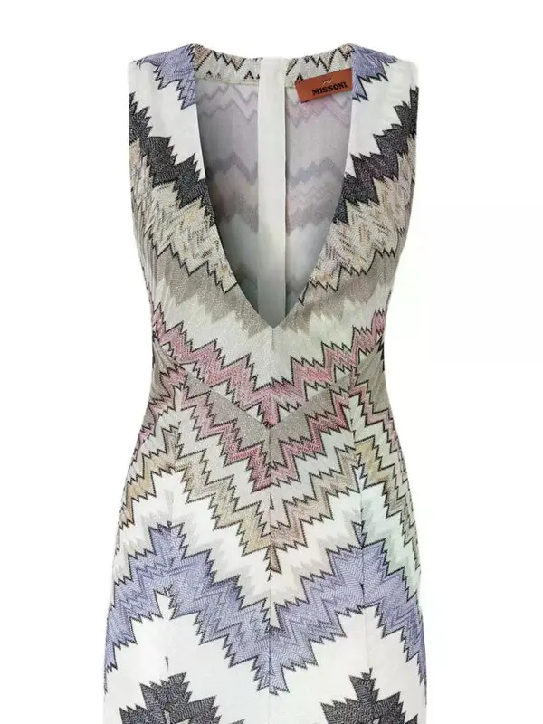 Missoni V-neck Chevron-pattern Maxi Dress