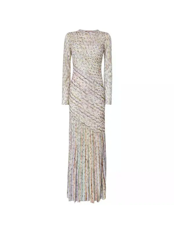 Missoni Pleated Long-sleeved Maxi Dress