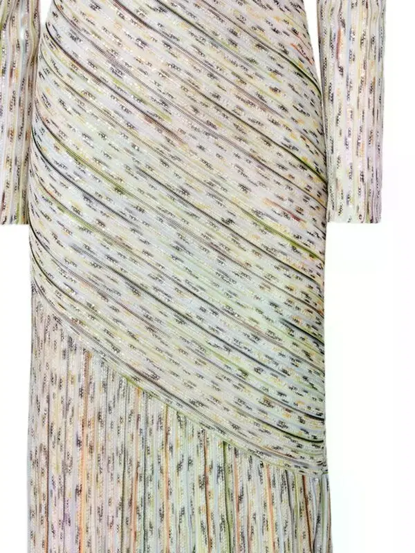 Missoni Pleated Long-sleeved Maxi Dress