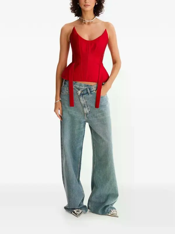 MOOS STUDIO Tie-detail Top - Red