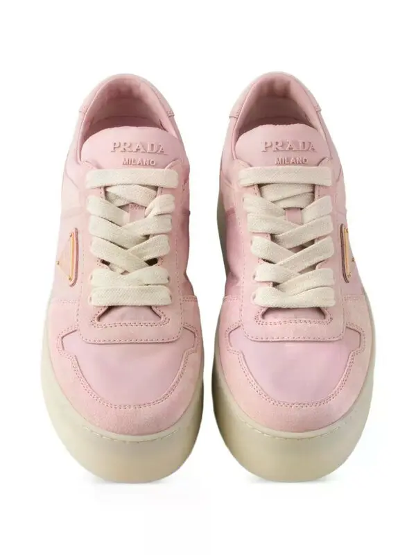 Prada Downtown Bold Re-nylon And Suede Sneakers