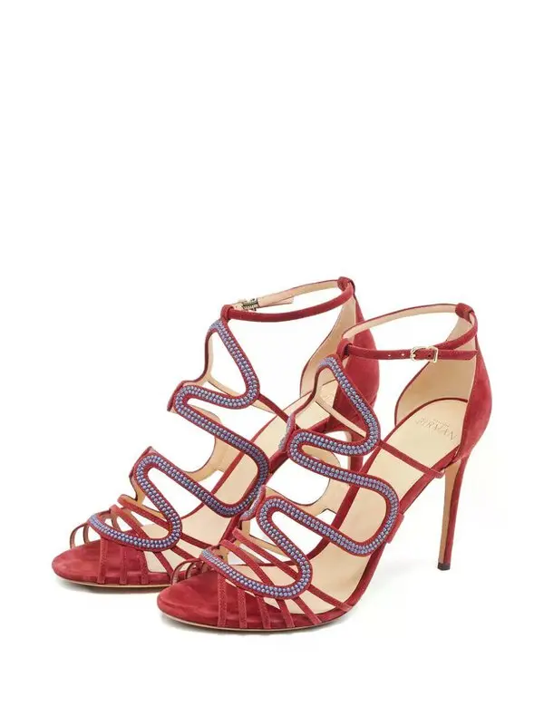 ALEXANDRE BIRMAN Burgundy Suede Stiletto Sandals