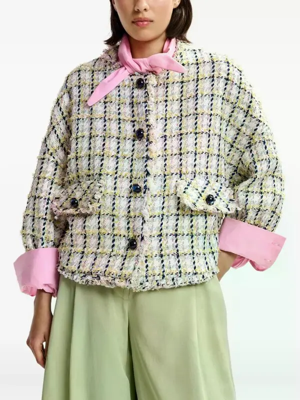 Essentiel Antwerp Frayed-trim Button-up Jacket