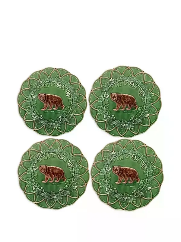 BORDALLO PINHEIRO Bear-motif Plate - Green