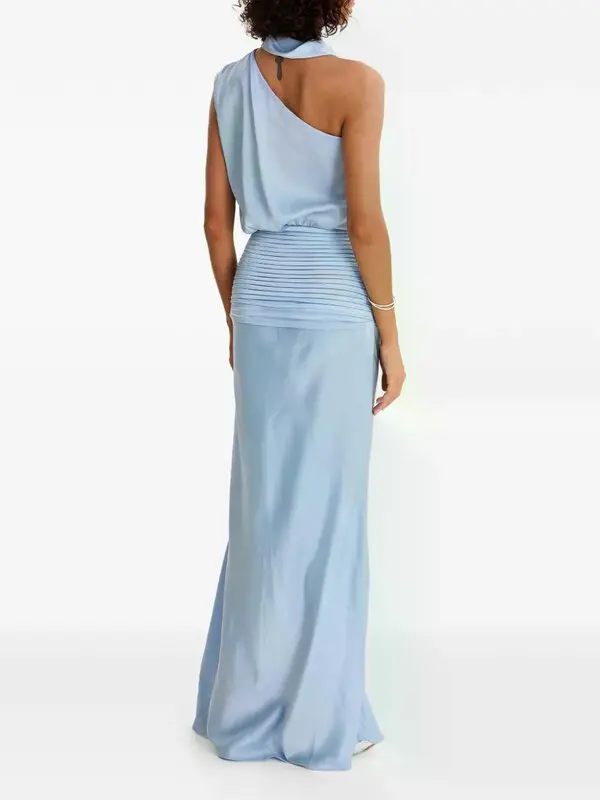 MOOS STUDIO One-shoulder Pleated Maxi Dress