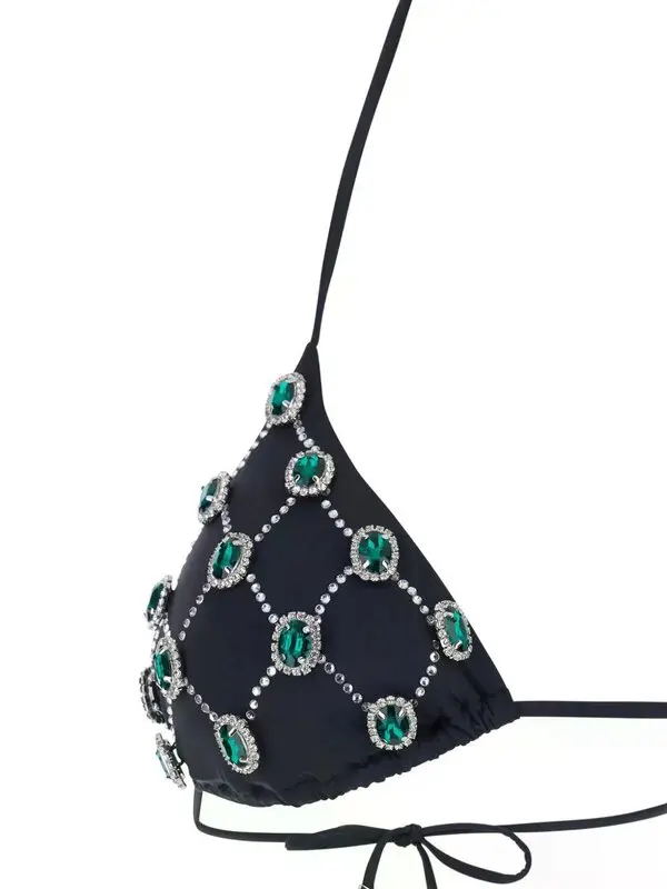 VENUJA Crystal-embellished Triangle Bikini Set