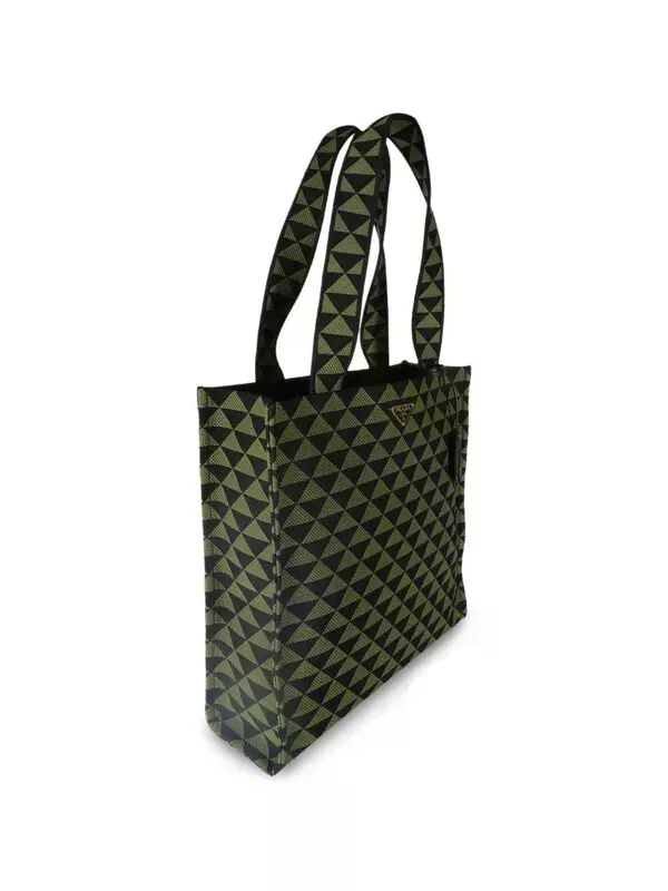 Prada Triangolo Symbole Tote Bag - Green