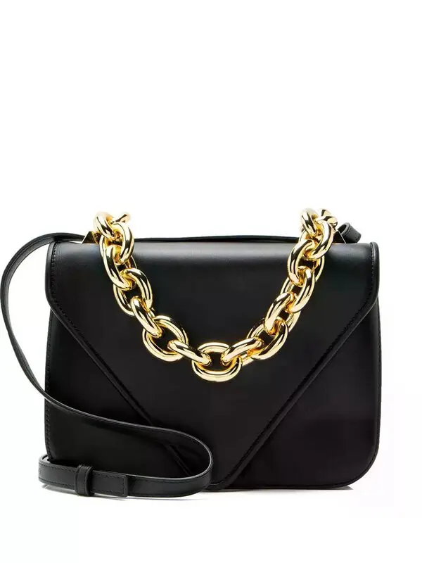 Bottega Veneta Leather Chain-strap Shoulder Bag - Black