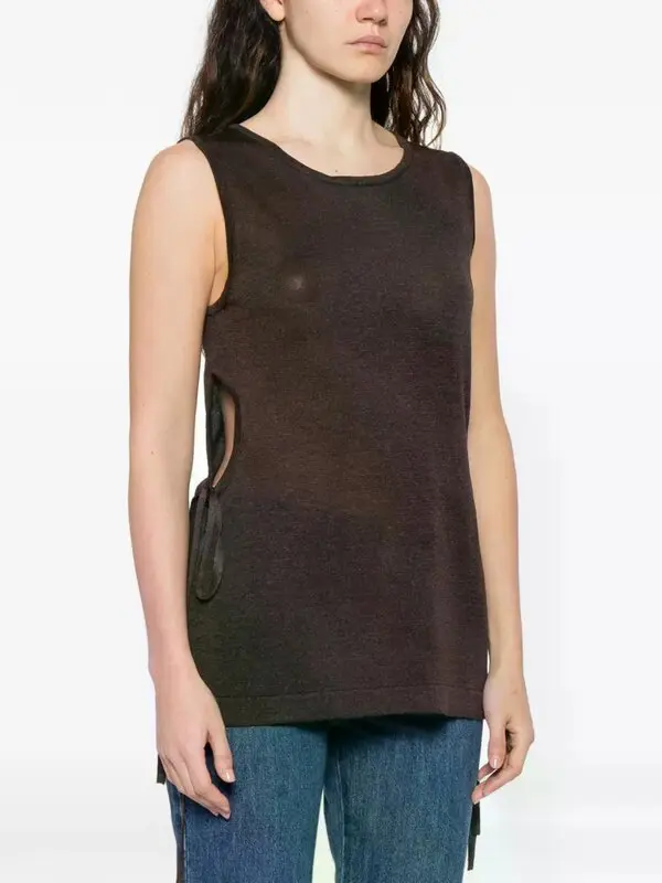 P.a.r.o.s.h Knitted Vest With Side Ties - Brown