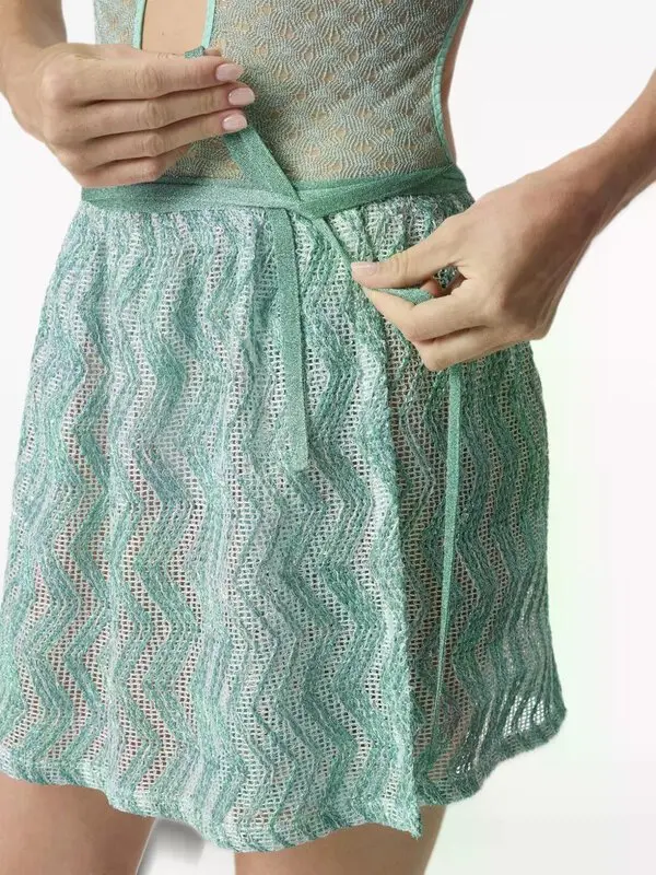 Missoni Zigzag-pattern Side-tie Mini Skirt
