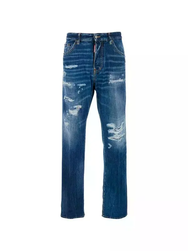 Dsquared2 Distressed Straight Leg Jeans