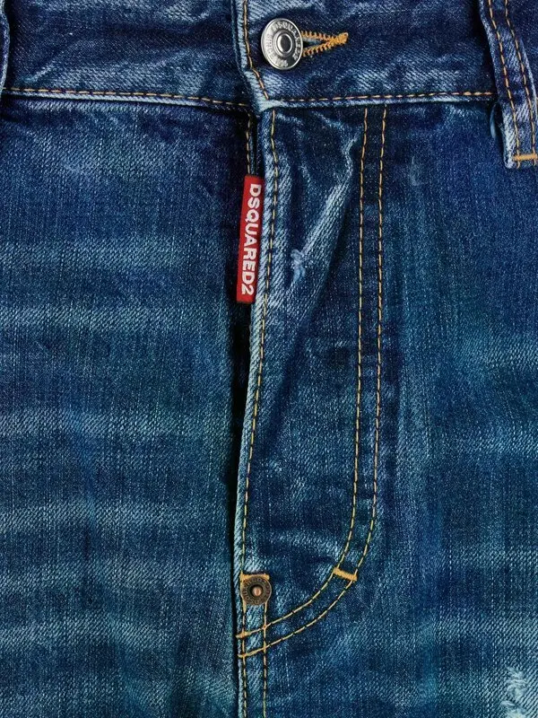 Dsquared2 Distressed Straight Leg Jeans