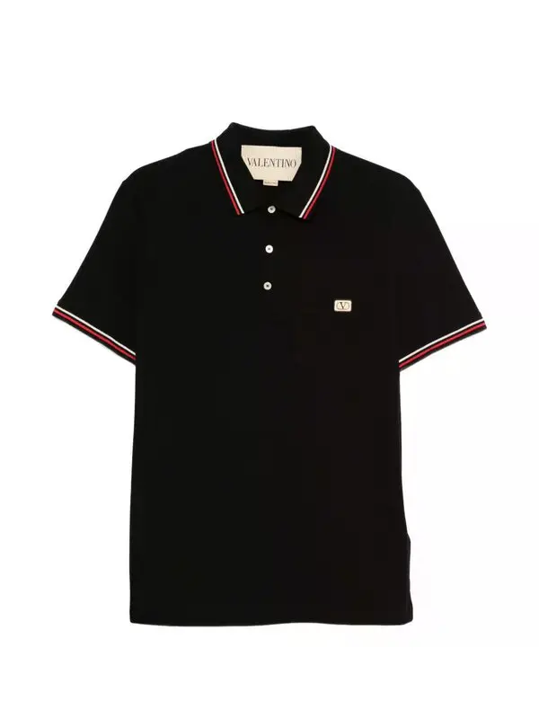 Valentino Garavani Cotton Piqué Polo Shirt With Vlogo Patch