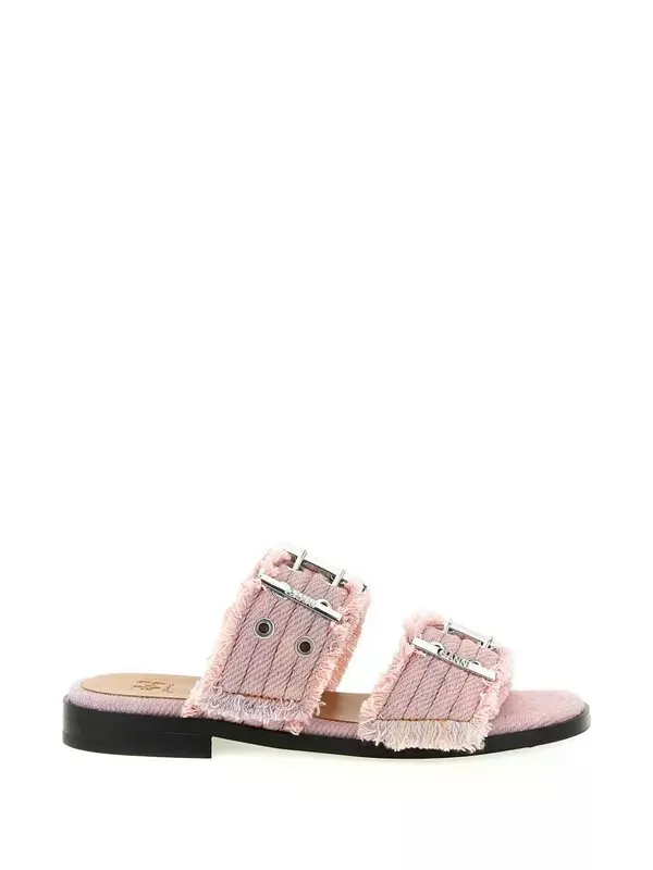GANNI Buckle-fastening Fringed Sandals