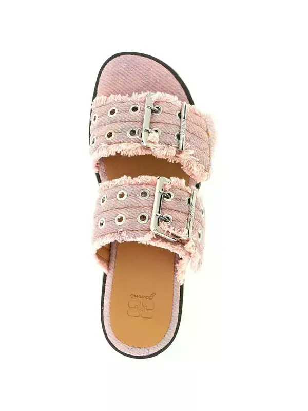 GANNI Buckle-fastening Fringed Sandals