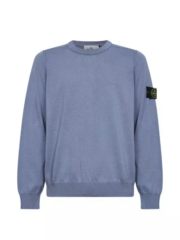 Stone Island Logo-patch Crew-neck Sweatshirt - Blue
