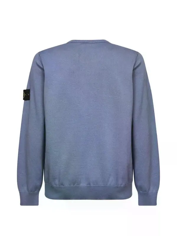 Stone Island Logo-patch Crew-neck Sweatshirt - Blue